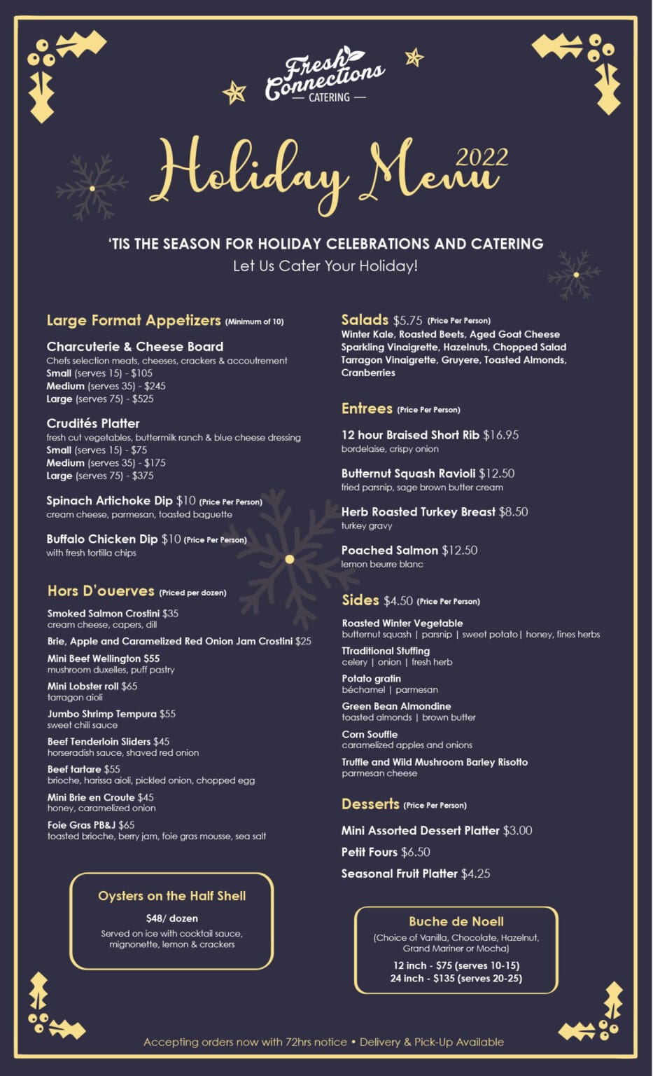 Seasonal Menus - Fresh Connections Catering